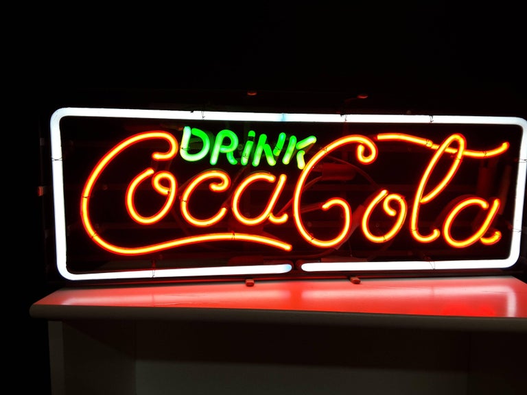 Drink Coca Cola 1960's ***Three Color Neon Sign at 1stDibs
