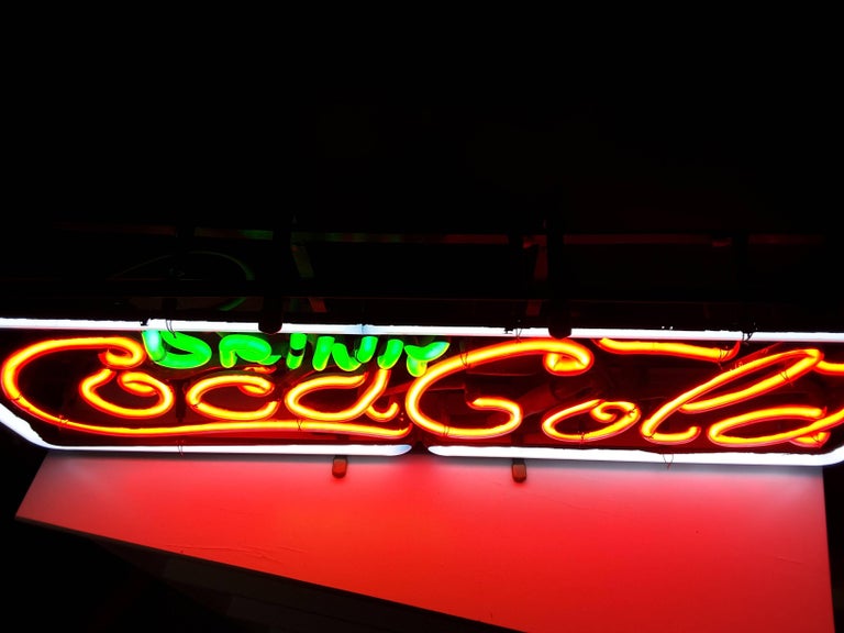 Drink Coca Cola 1960's ***Three Color Neon Sign at 1stDibs