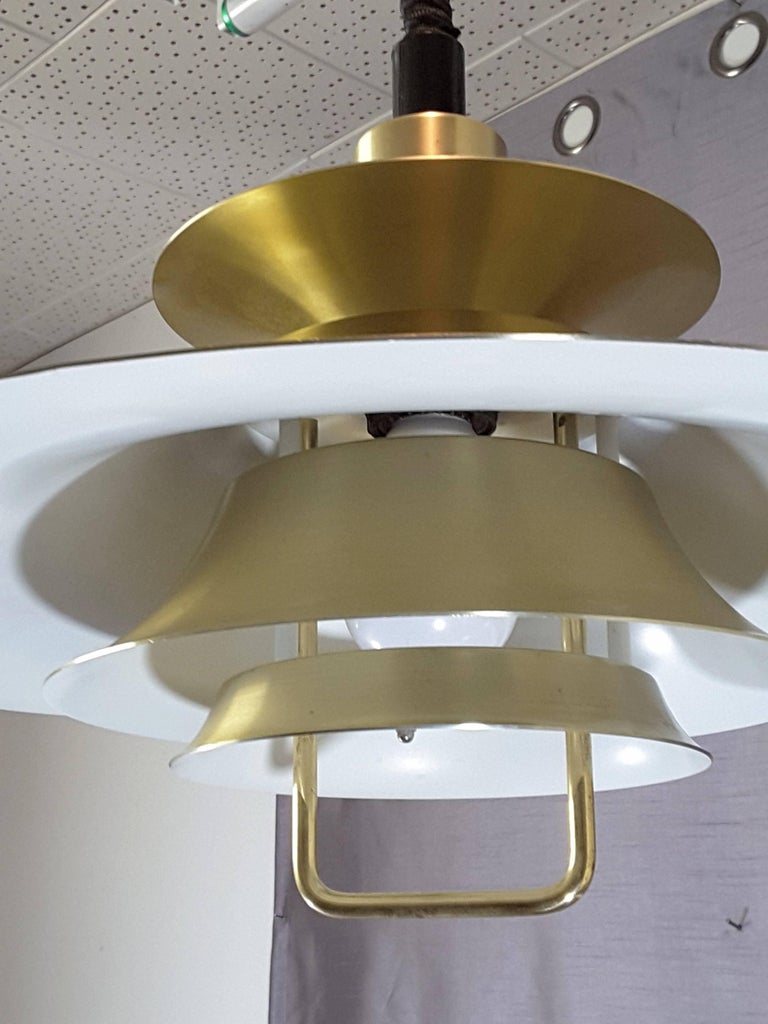Frandsen Retractable Brass Pendant, Denmark For Sale at 1stDibs