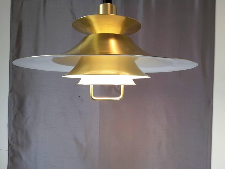 Frandsen Retractable Brass Pendant, Denmark For Sale at 1stDibs