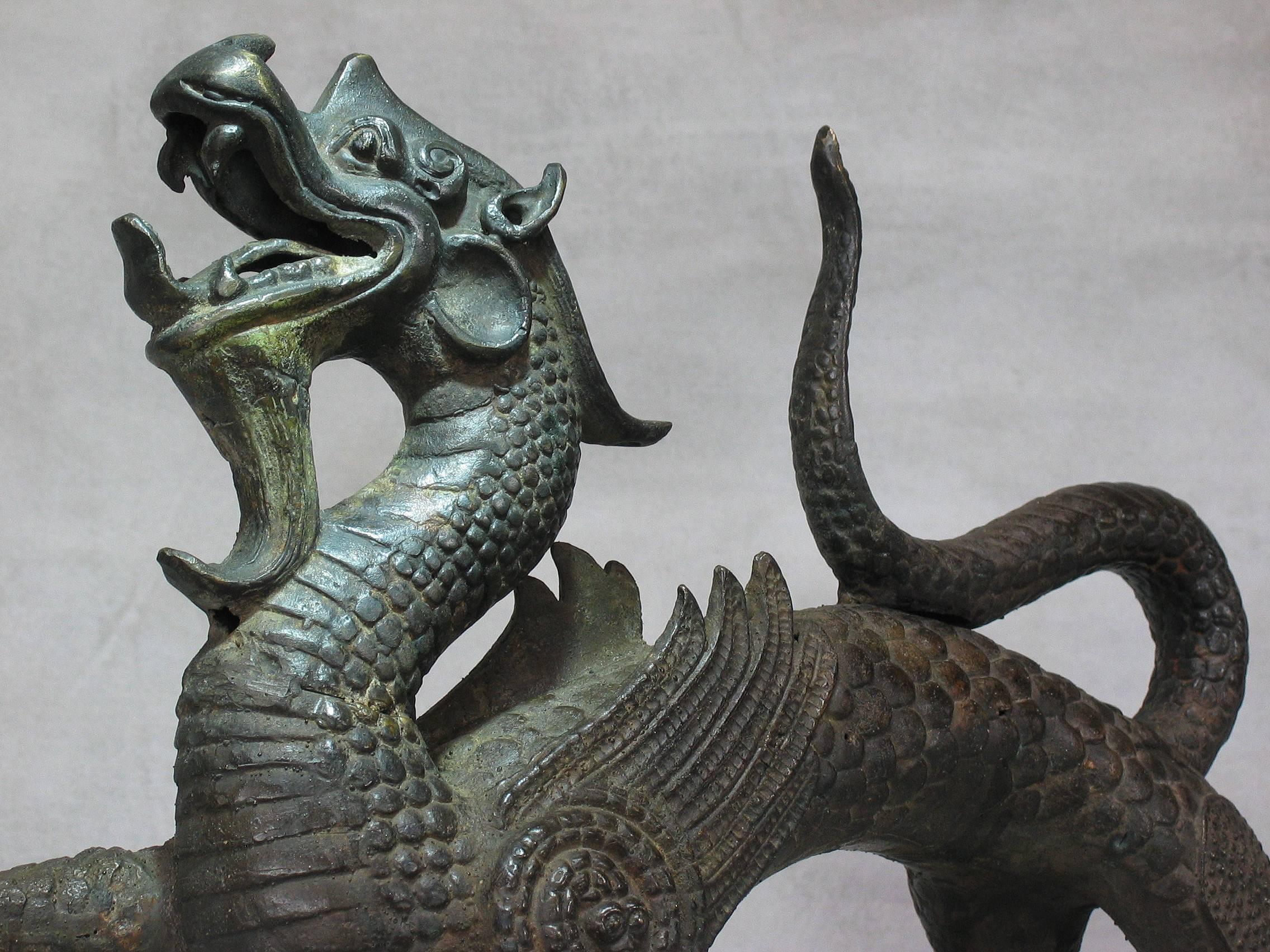 Large and Impressive Chinese Bronze Model of a Mythical Beast "Bixie ...