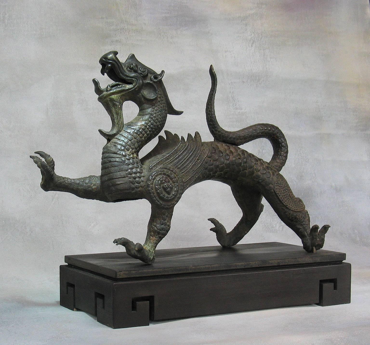 Large and Impressive Chinese Bronze Model of a Mythical Beast "Bixie ...