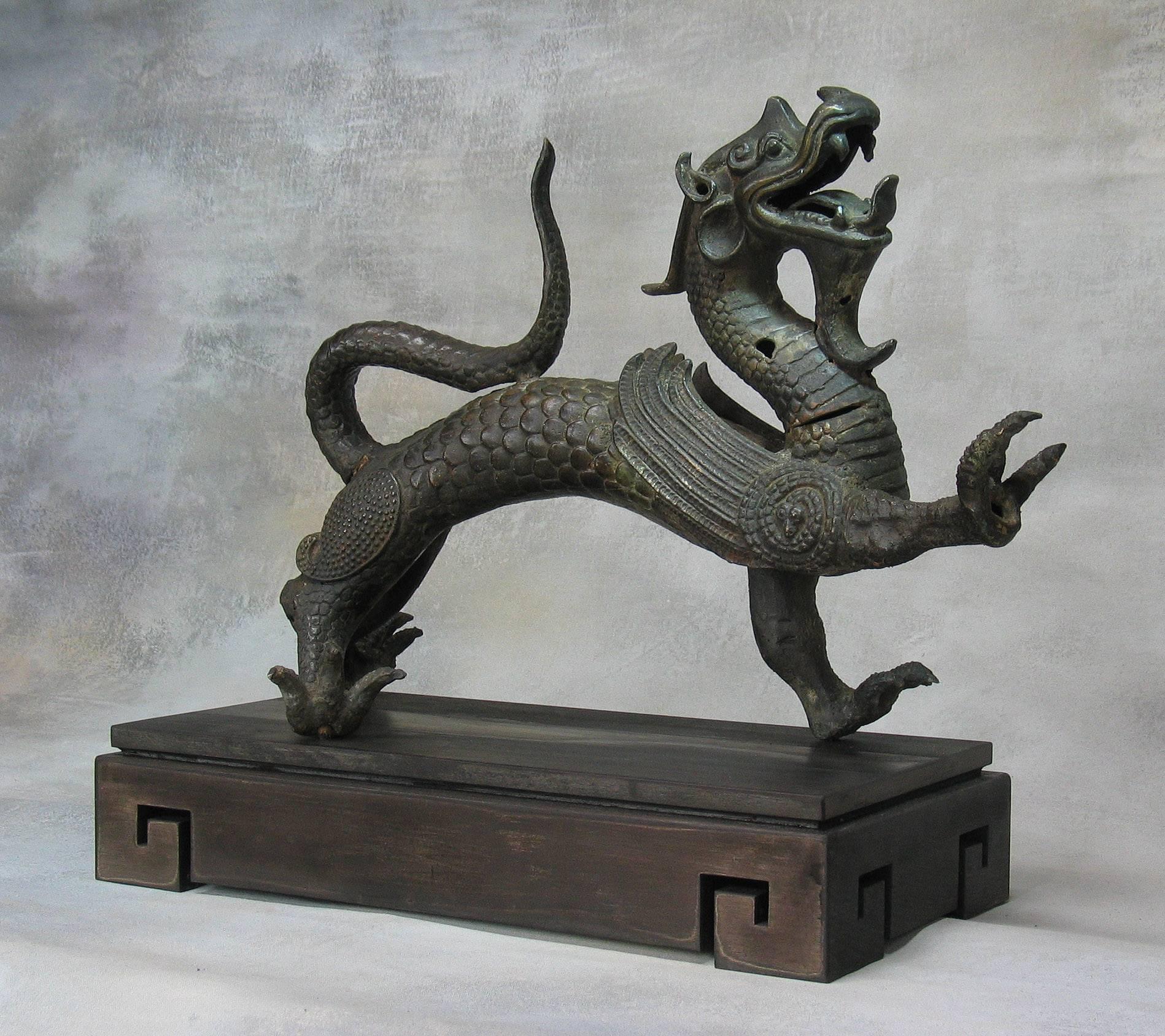 Large and Impressive Chinese Bronze Model of a Mythical Beast "Bixie ...