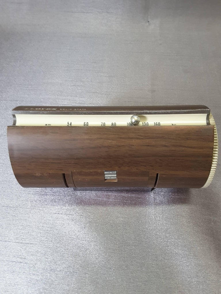 Mid-Century Modern 1967 Wood Grain Finish Tubular Solid State Am Radio ...