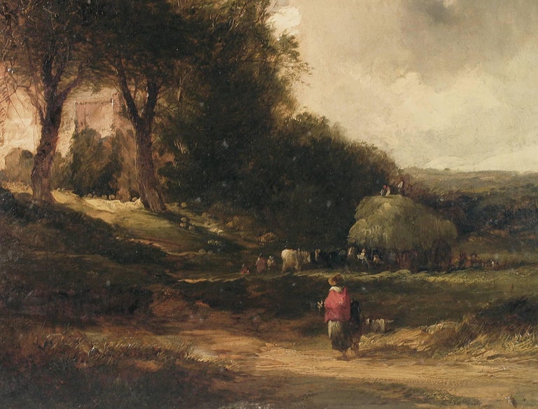 Attributed to Richard Parkes Bonington, Oil on Millboard, Landscape at ...