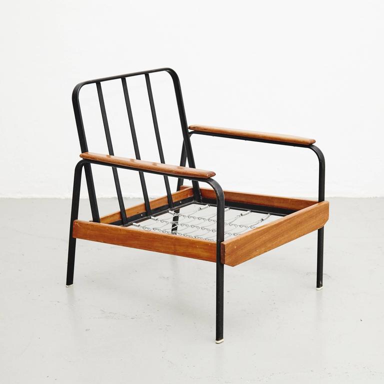 Pair of French Easy Chairs after Jean Prouve For Sale at 1stDibs