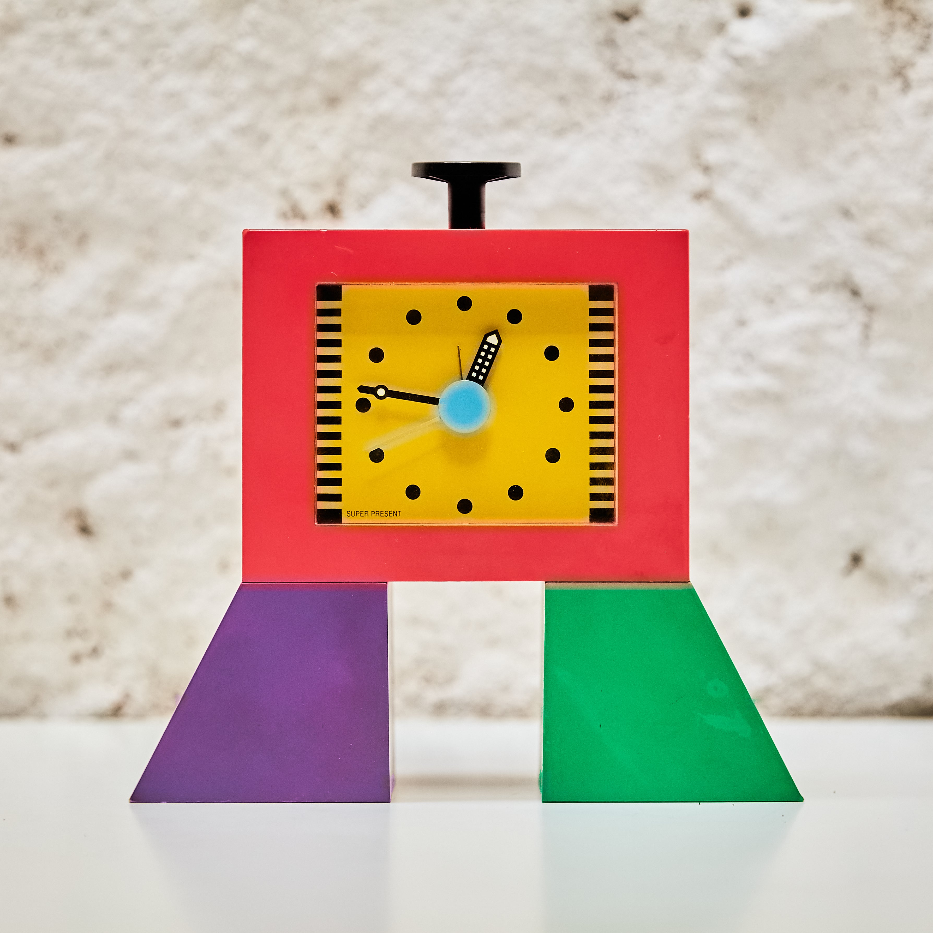 1980s Postmodern Table Clock by Shohei Mihara for Wakita at 1stDibs
