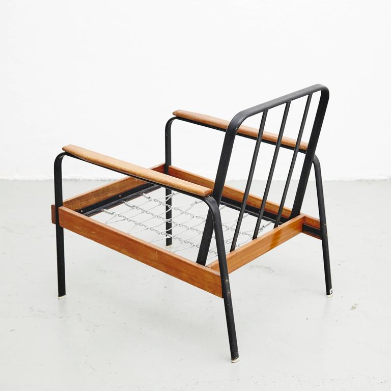 Pair of French Easy Chairs after Jean Prouve For Sale at 1stDibs