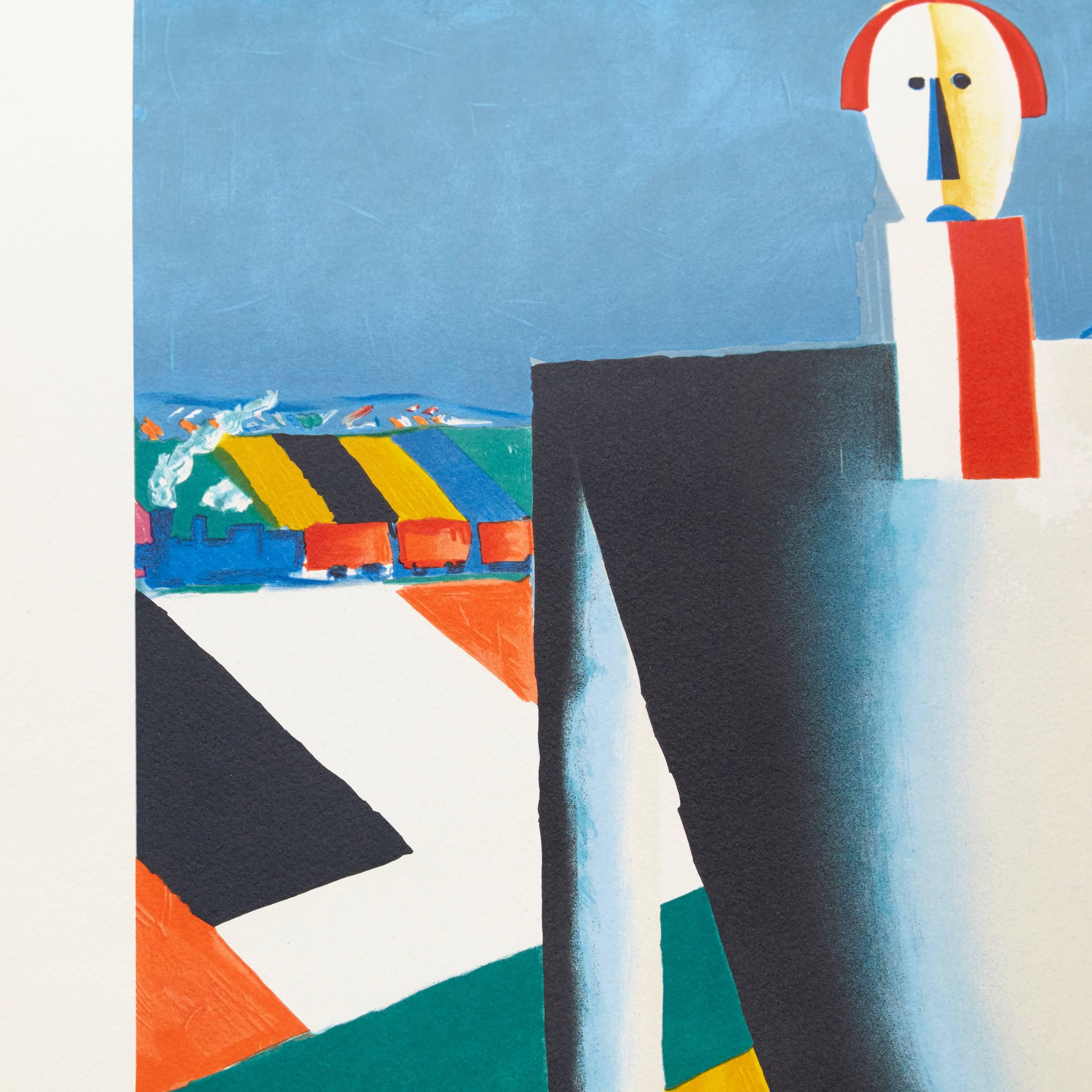 Malévich "Peasant in the Fields" Lithography For Sale at 1stDibs | malevich