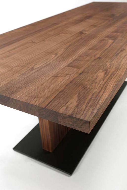 Table Design In Solid Walnut Wood With Irondust Base at 1stDibs
