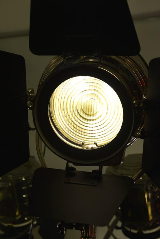 Projector Studio in Nickel on Foot with Castors Fresnel Lens and Four ...