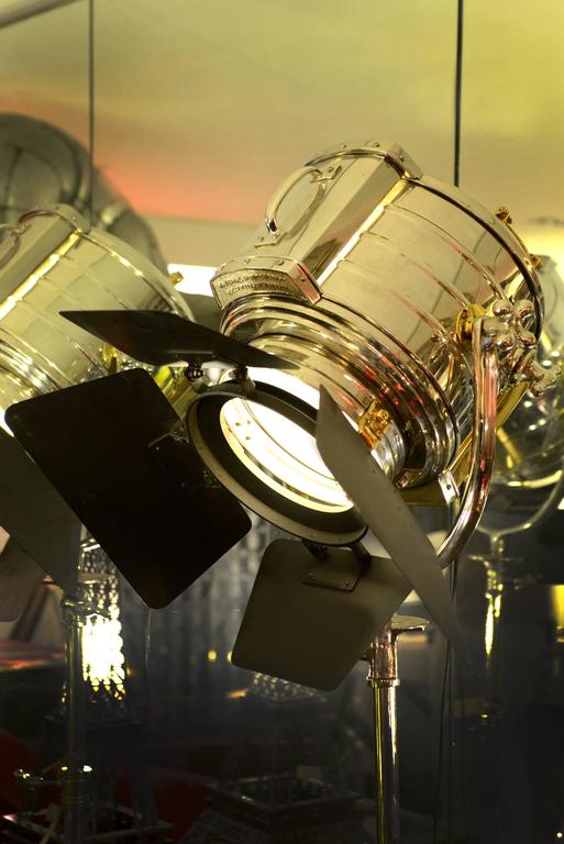 Projector Studio in Nickel on Foot with Castors Fresnel Lens and Four ...