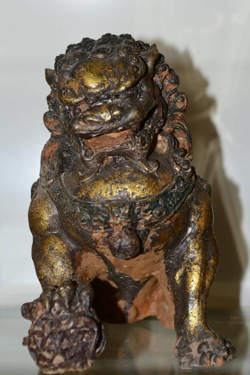 Fu Dogs Set of Two Chinese Sculptures in Melting at 1stDibs
