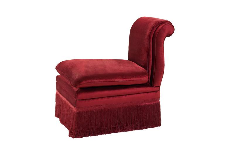 Palace Chair in Red Essex Fabric For Sale at 1stDibs