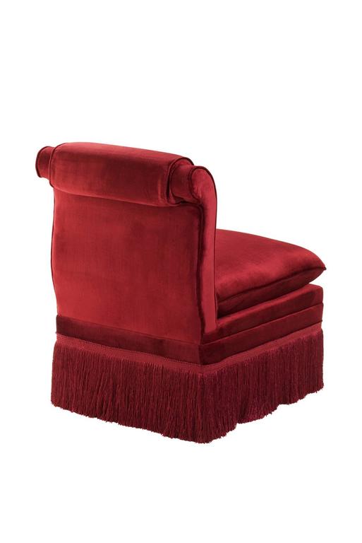 Palace Chair in Red Essex Fabric For Sale at 1stDibs