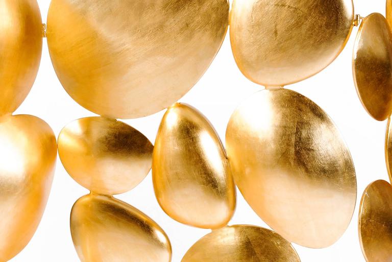 Gold Pebble Screen Gold Leaf Painted For Sale at 1stDibs