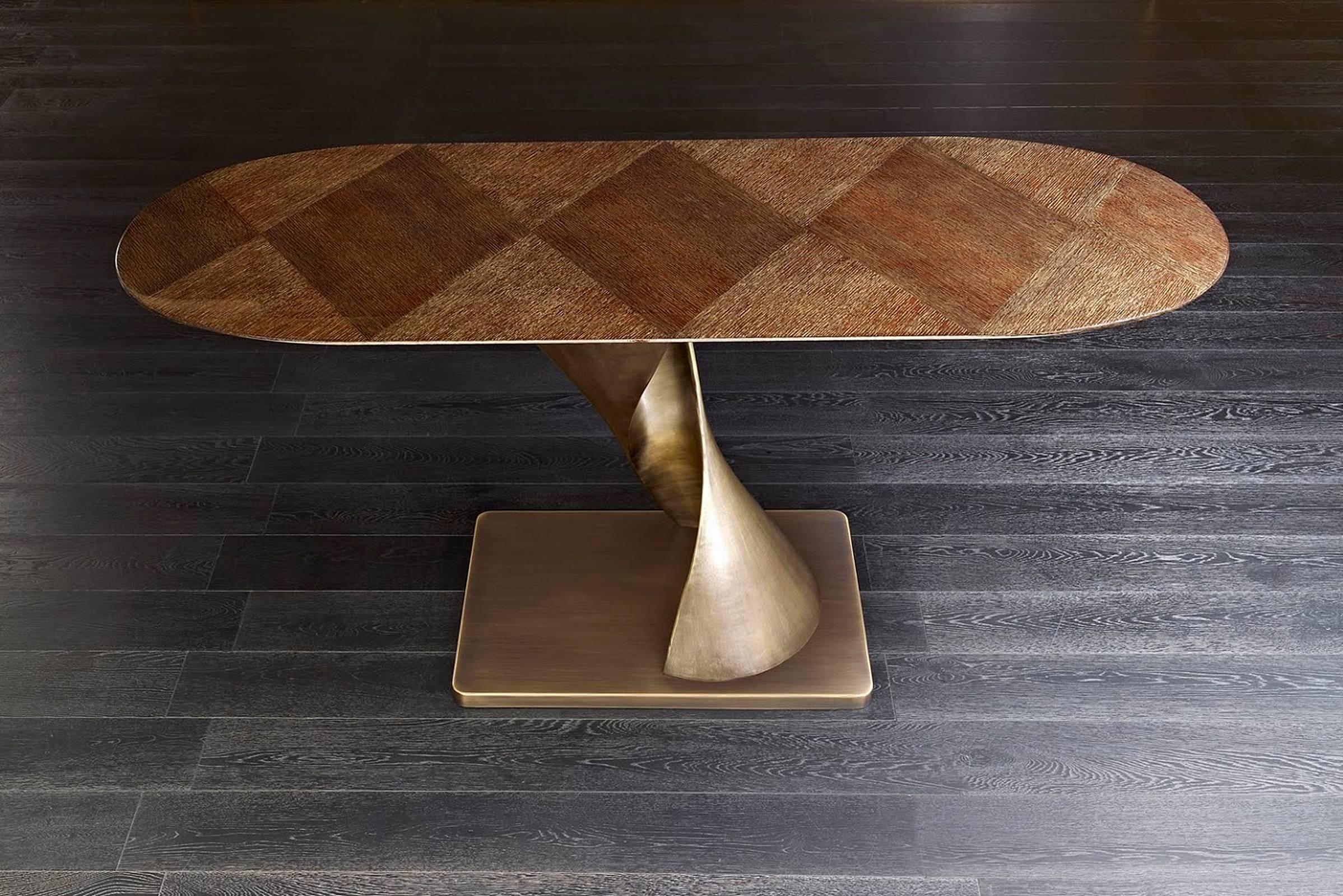 Eva Console Table with Bronze Base For Sale at 1stDibs