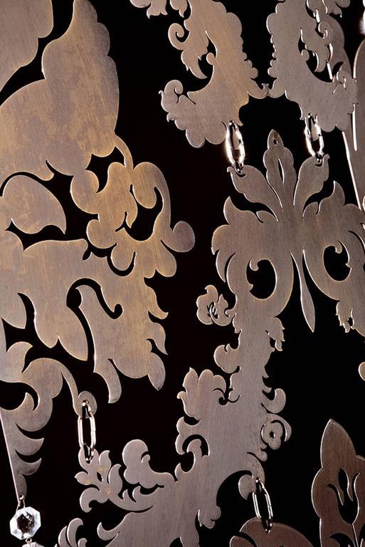 Crystal Metal Panel with Transparent Crystal Decoration For Sale at 1stDibs