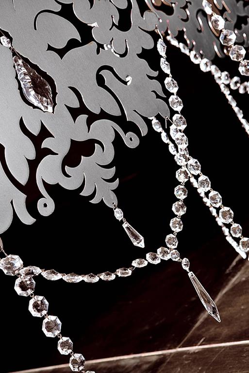 Crystal Metal Panel with Transparent Crystal Decoration For Sale at 1stDibs