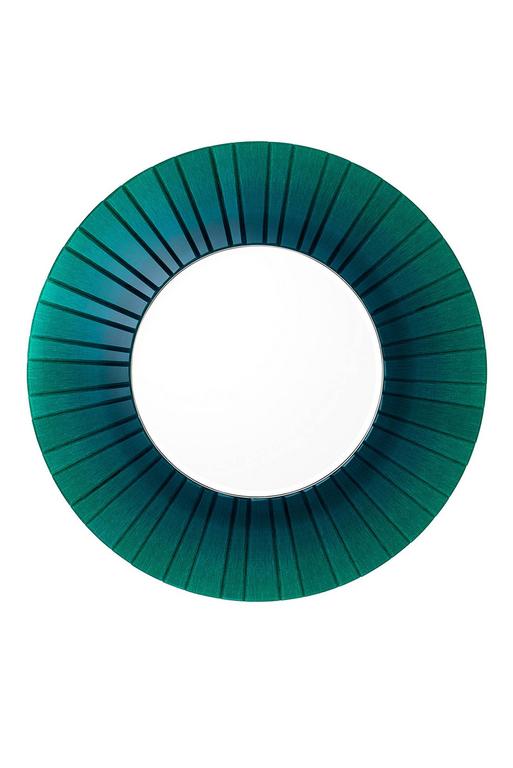 Round Green Beveled Mirror Glass For Sale at 1stDibs