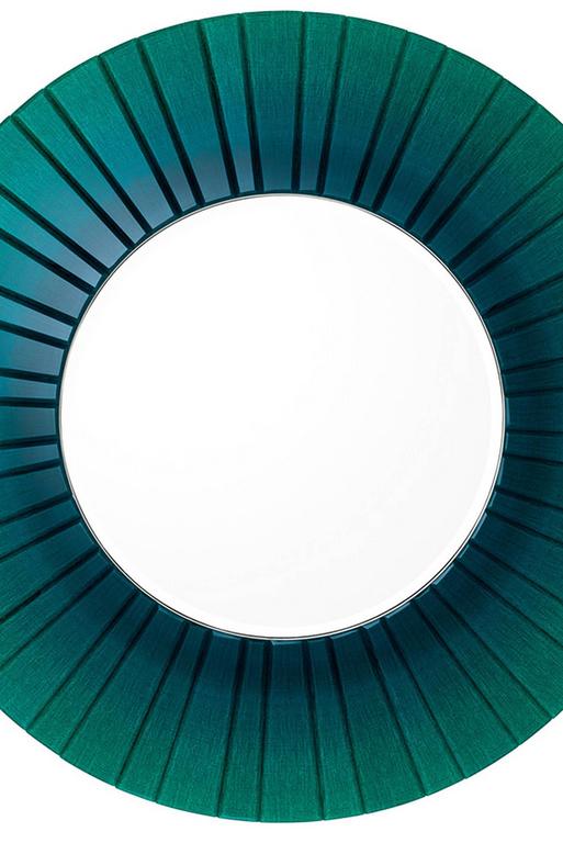 Round Green Beveled Mirror Glass For Sale at 1stDibs