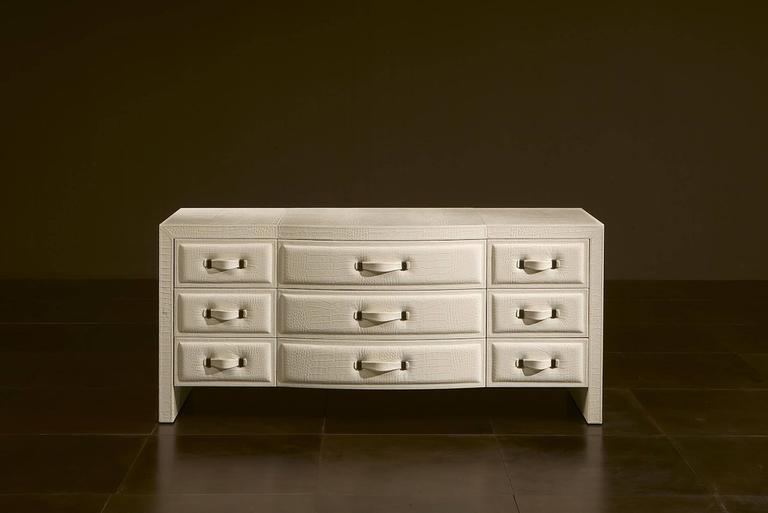 Ikon Chest of Drawer Lacquered Frame and hand crafted Leather For Sale ...