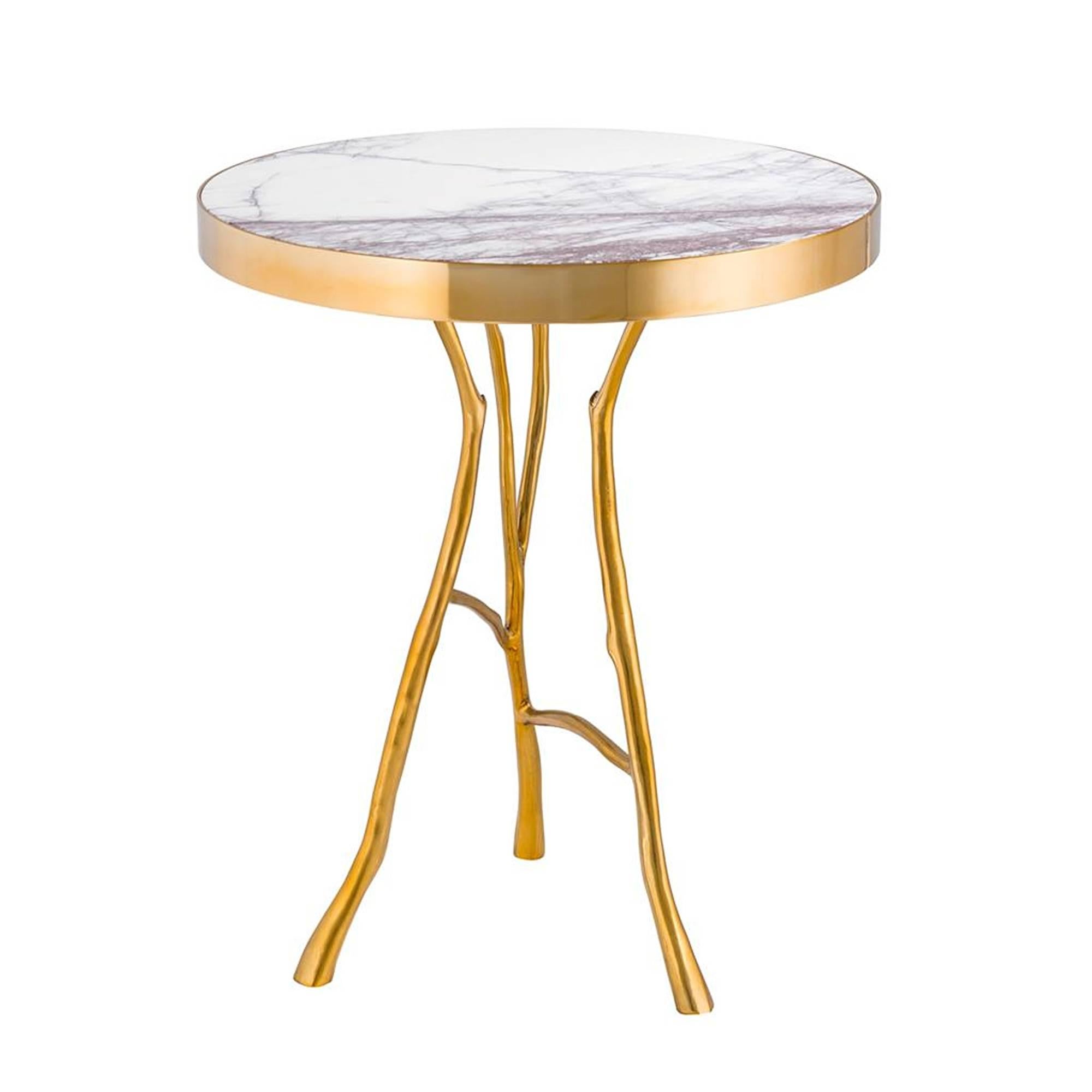 Branches Marble Side Table in Gold Finish or Bronze Finish For Sale at ...