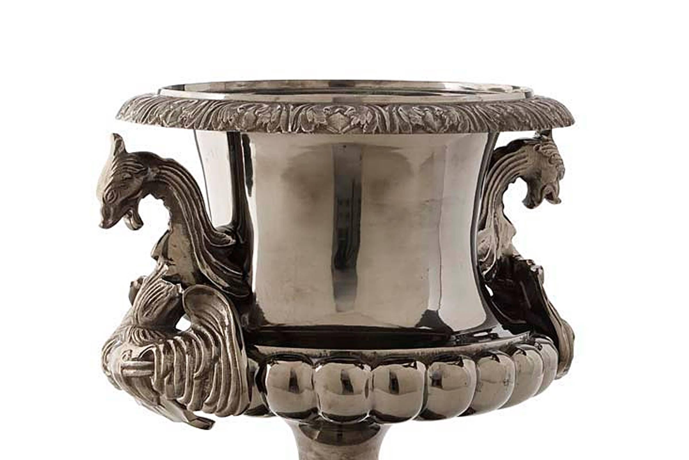 Victoria Vase in Antique Silver Plated Finish at 1stDibs