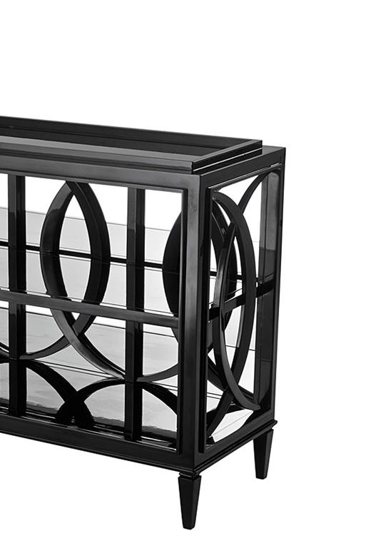 Otello Console Structure with Black Lacquered Mahogany For Sale at 1stDibs