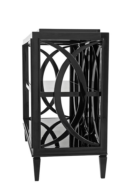 Otello Console Structure with Black Lacquered Mahogany For Sale at 1stDibs