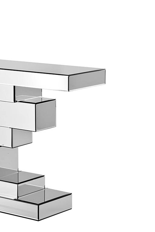 Rectangular Mix Console Table in Mirror Glass For Sale at 1stDibs