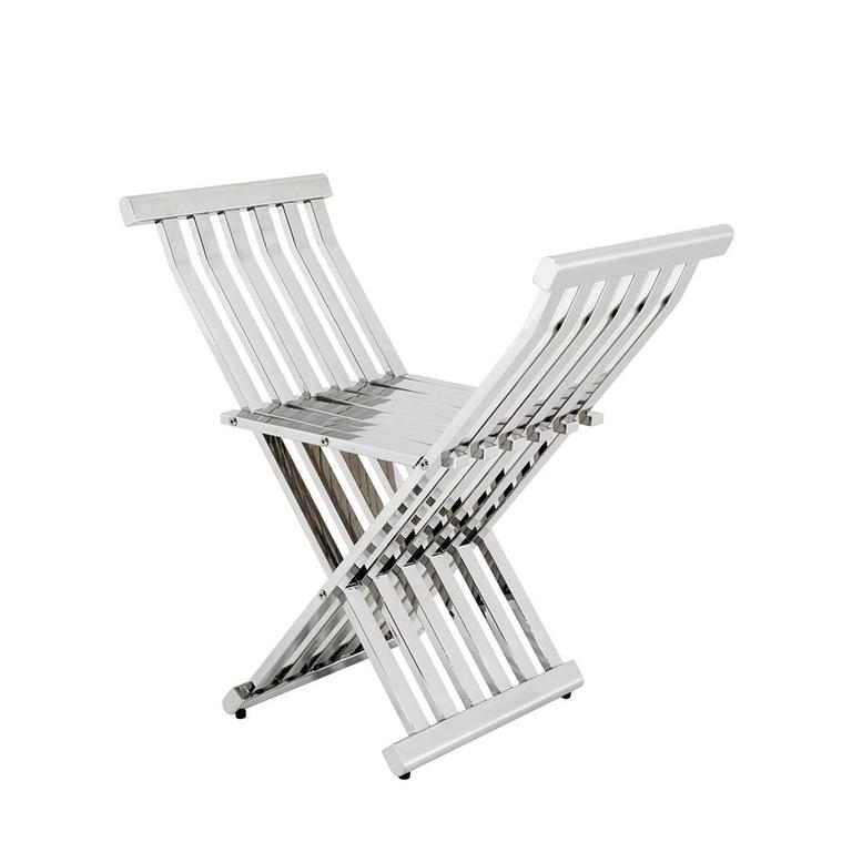 Cesar Chair Foldable Gold Finish Stainless Steel at 1stDibs