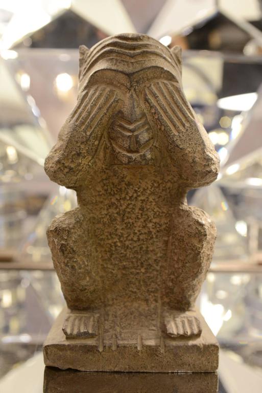 Stone Monkeys Set of Three in Stone at 1stDibs