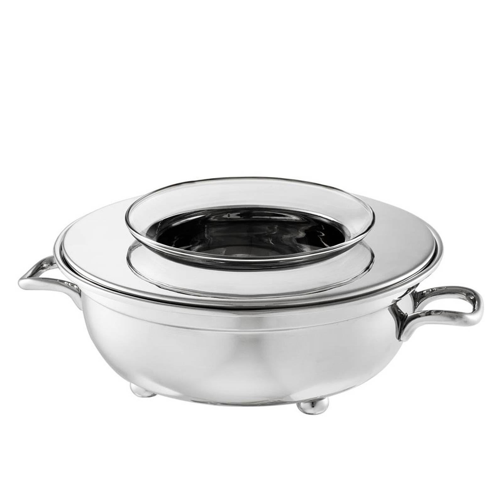 Caviar Cup in Nickel Finish and Clear Glass at 1stDibs