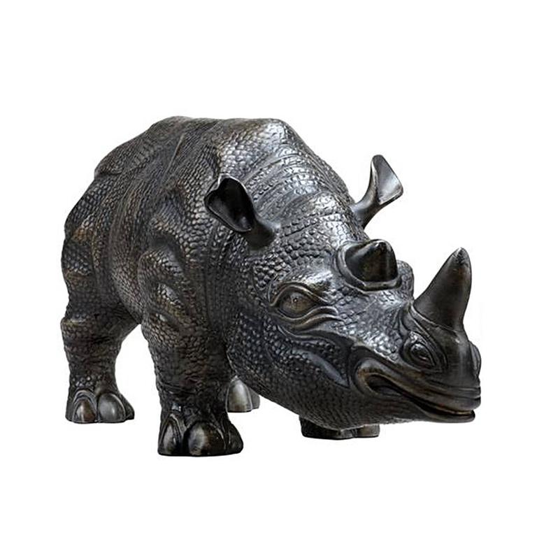 Rhino Set of Two Sculptures in Bronze For Sale at 1stDibs
