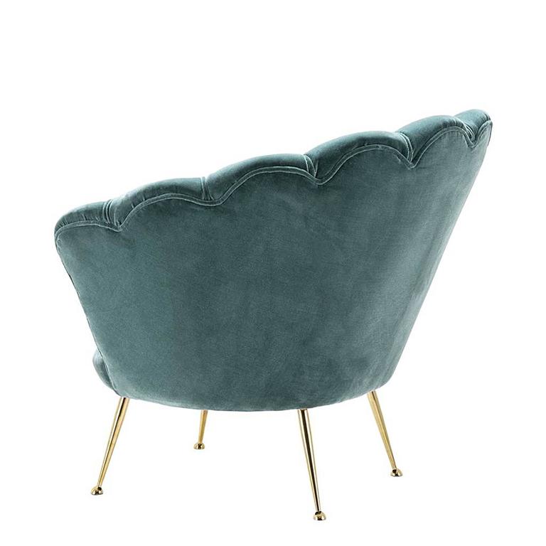 Shell Armchair in Deep Turquoise or Black Velvet For Sale at 1stDibs ...
