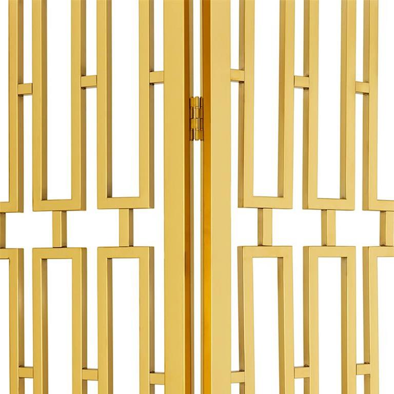 Golded Folding Screen in Gold Finish For Sale at 1stDibs