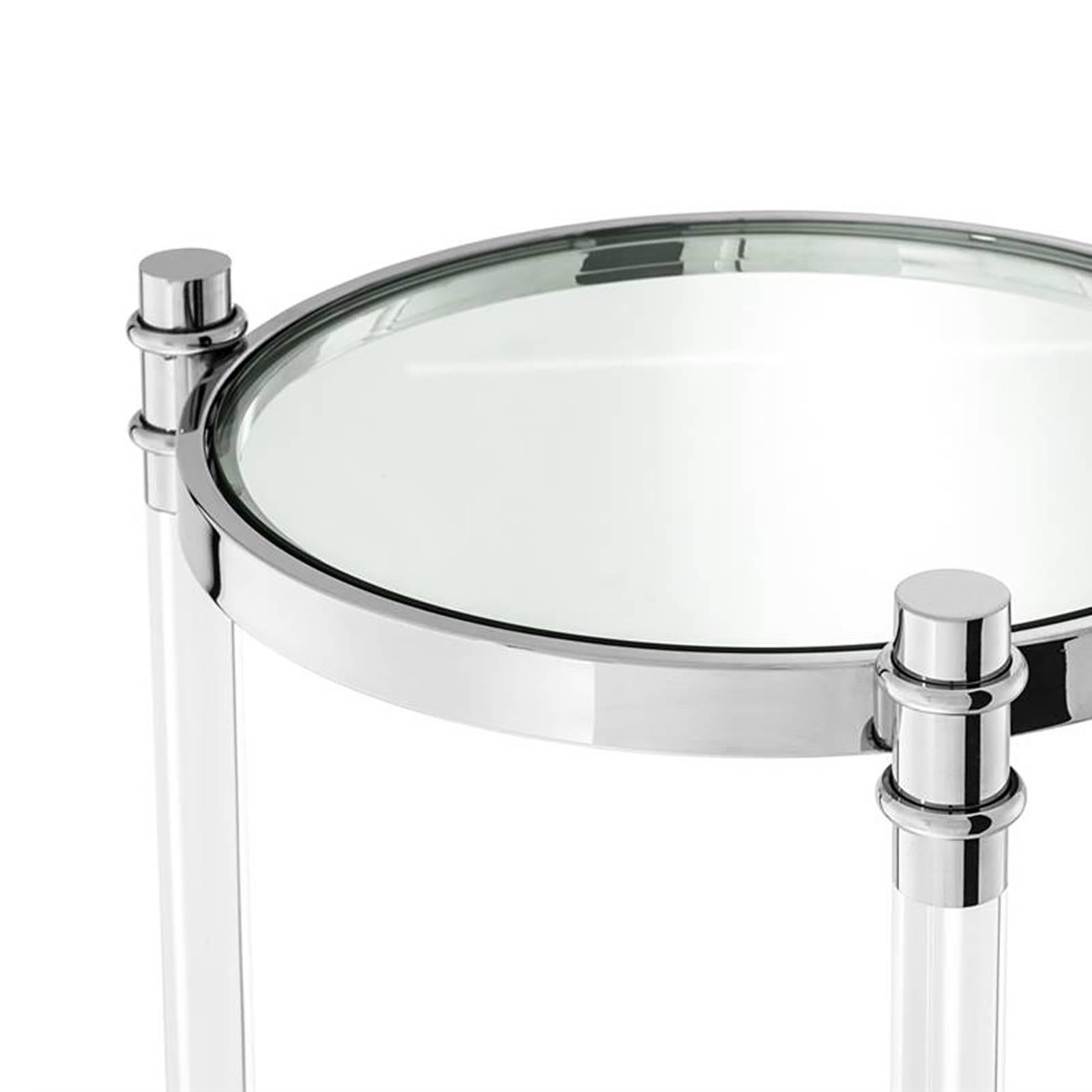 Tertio Colomn Clear Glass and Clear Acrylic For Sale at 1stDibs
