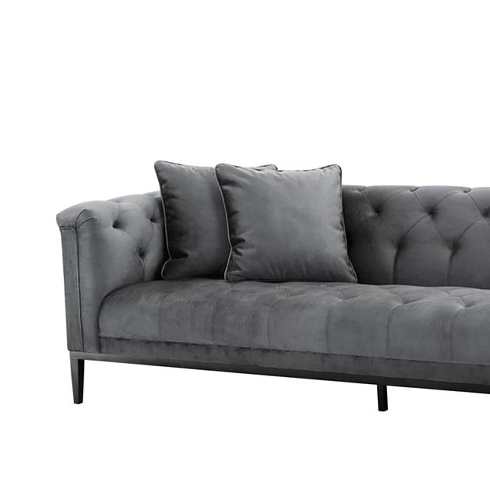 Grand Office Sofa with Granite Grey Fabric For Sale at 1stDibs