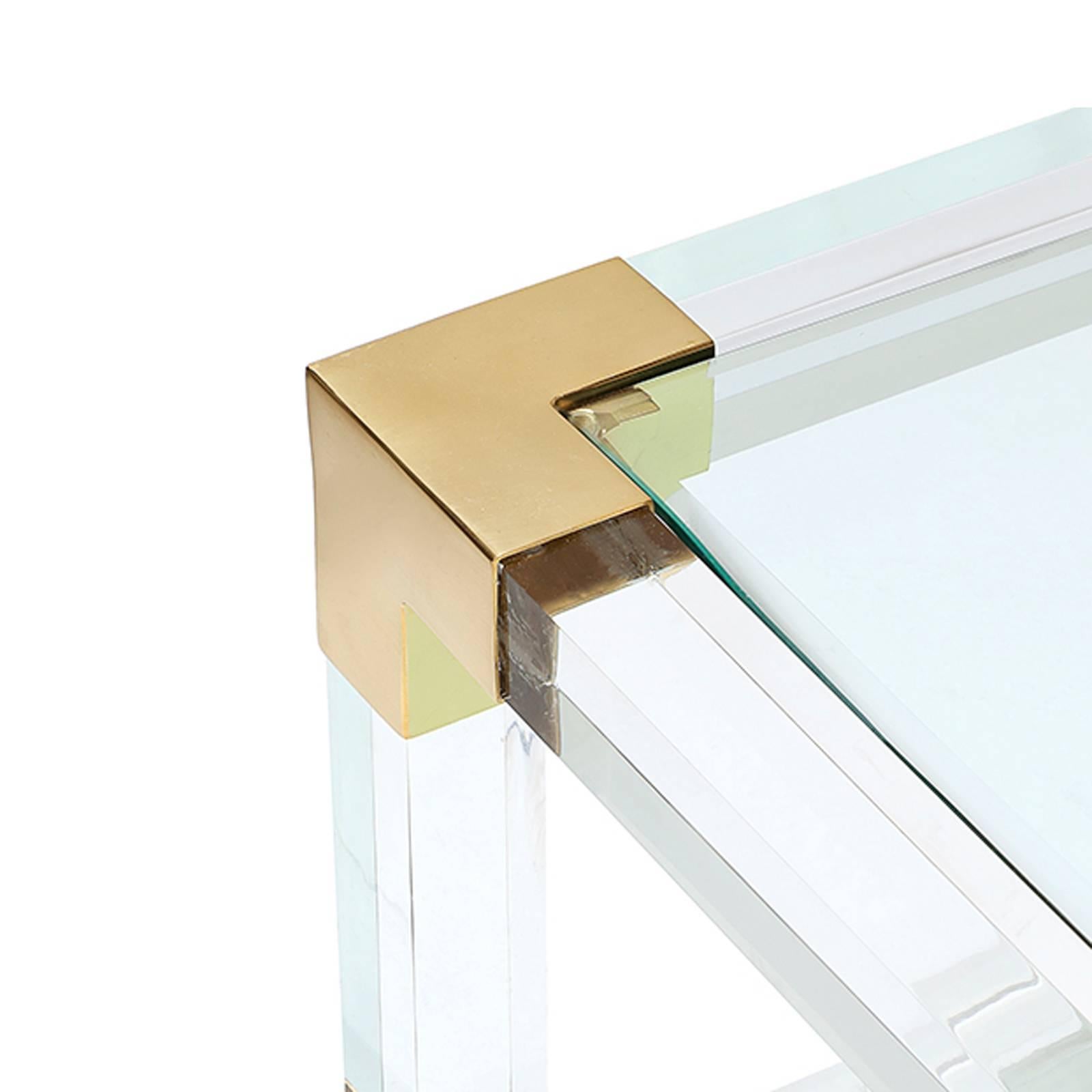 Highlight Coffee Table with Acrylic Glass and Gold Finish at 1stDibs ...