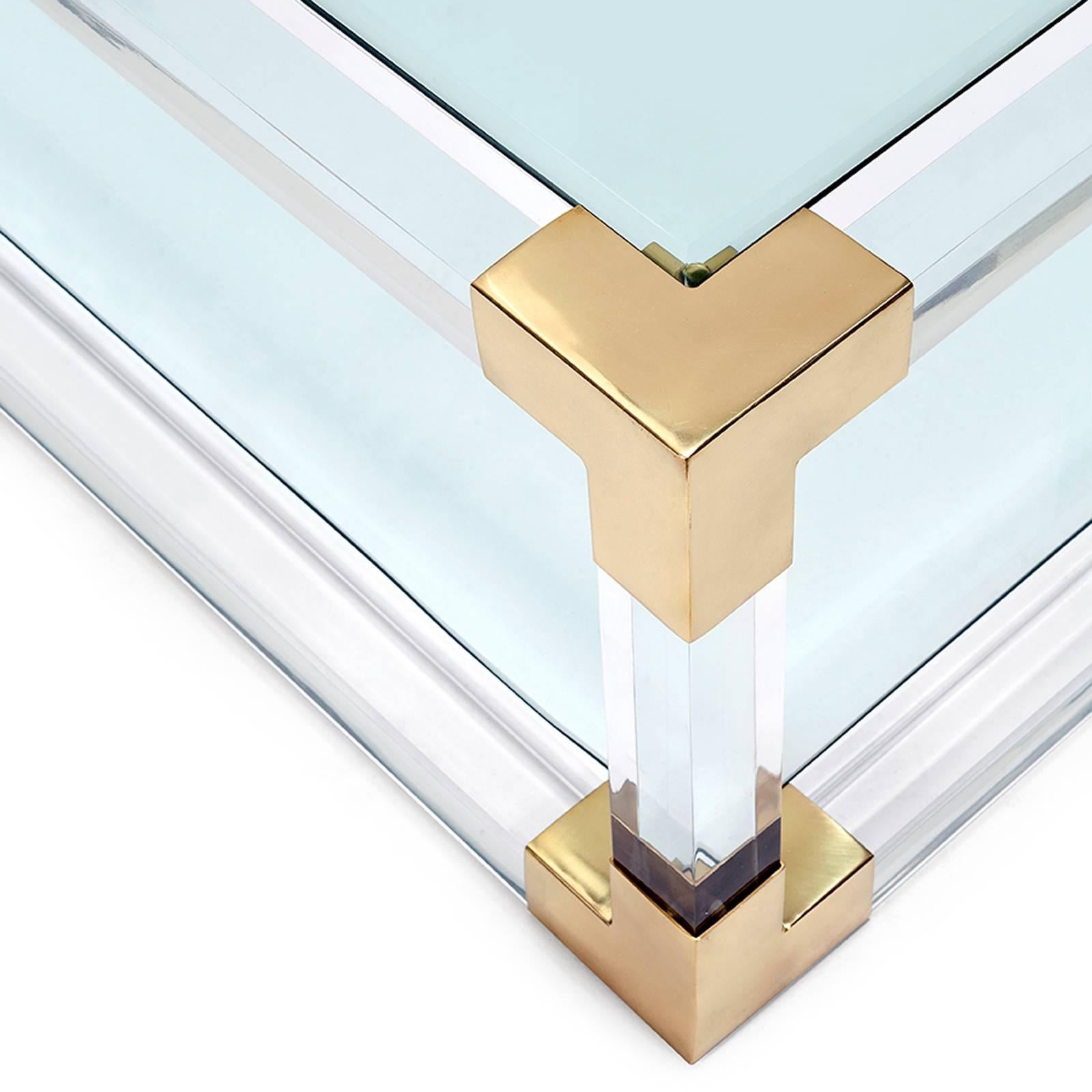 Highlight Coffee Table with Acrylic Glass and Gold Finish at 1stDibs ...