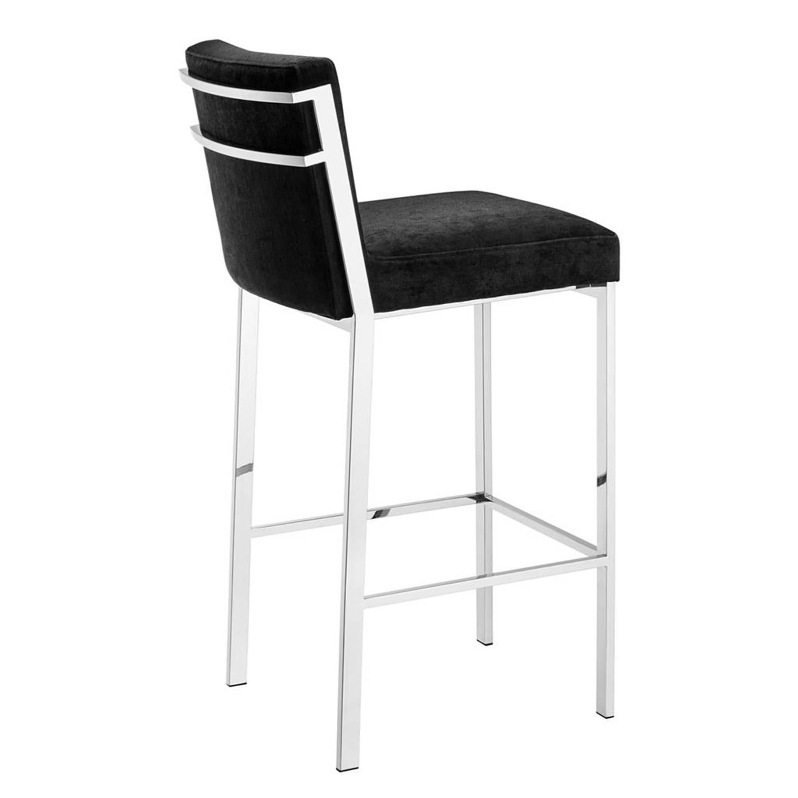 Soft Bar Stool in Gold or Polished Stainless Steel or Bronze Finish For ...