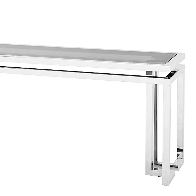 Angles Console Table Gold Finish with Black Glass For Sale at 1stDibs