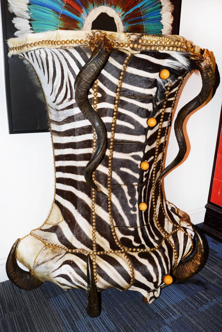Zebra Head Chest of Drawers with Zebra Skin For Sale at 1stDibs