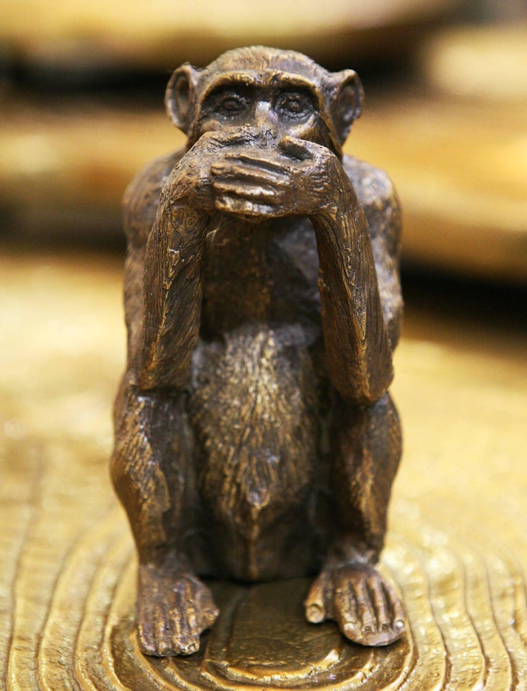 Set of Three Monkeys in Solid Bronze at 1stDibs