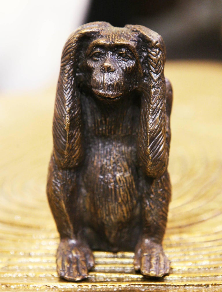 Set of Three Monkeys in Solid Bronze at 1stDibs