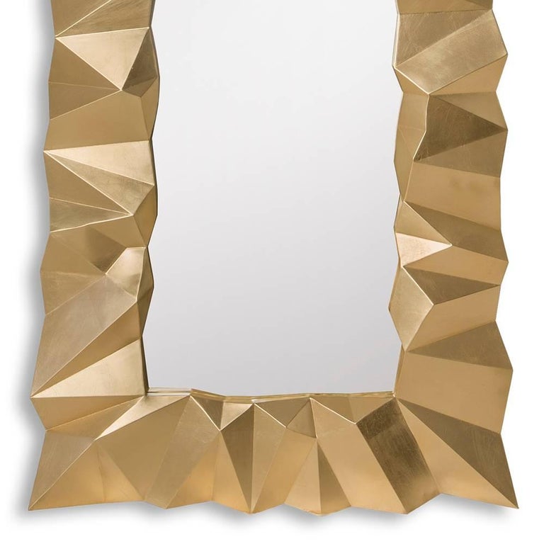 Asymmetric Mirror in Solid Mahogany in Gold Finish For Sale at 1stDibs ...