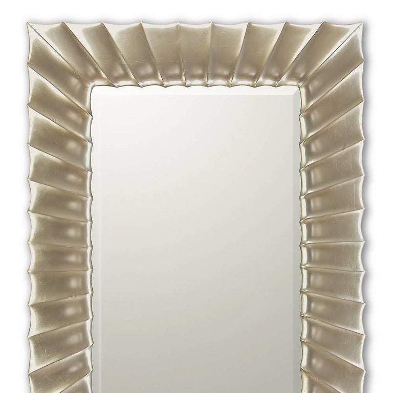 Scales Mirror with Mahogany Frame in Silver Finish at 1stDibs