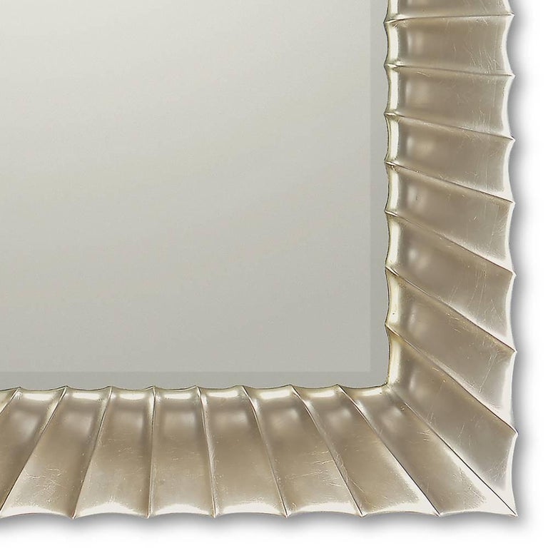 Scales Mirror with Mahogany Frame in Silver Finish at 1stDibs