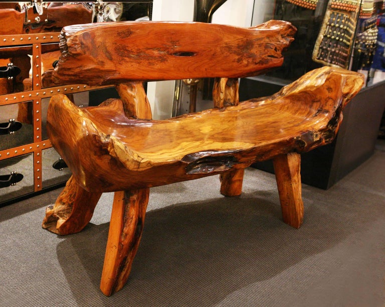 Nara Wood Bench in Solid Chico Wood at 1stdibs